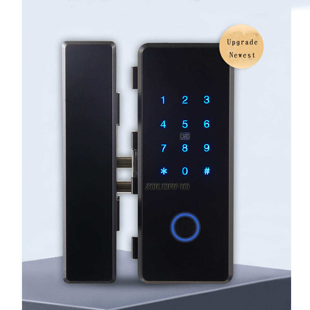Jual Glass Door Lock Biometric Fingerprint Access Control Frameless ...