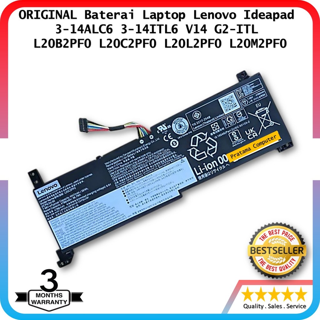 Jual ORIGINAL Baterai Laptop IdeaPad 3-14ITL6 ALC6 V14 V15 V17 G2-ALC ...