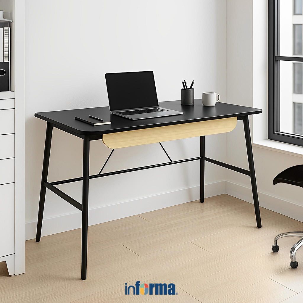 Jual Informa Brady Meja Kantor - Hitam/Cokelat Office Table Furnitur ...