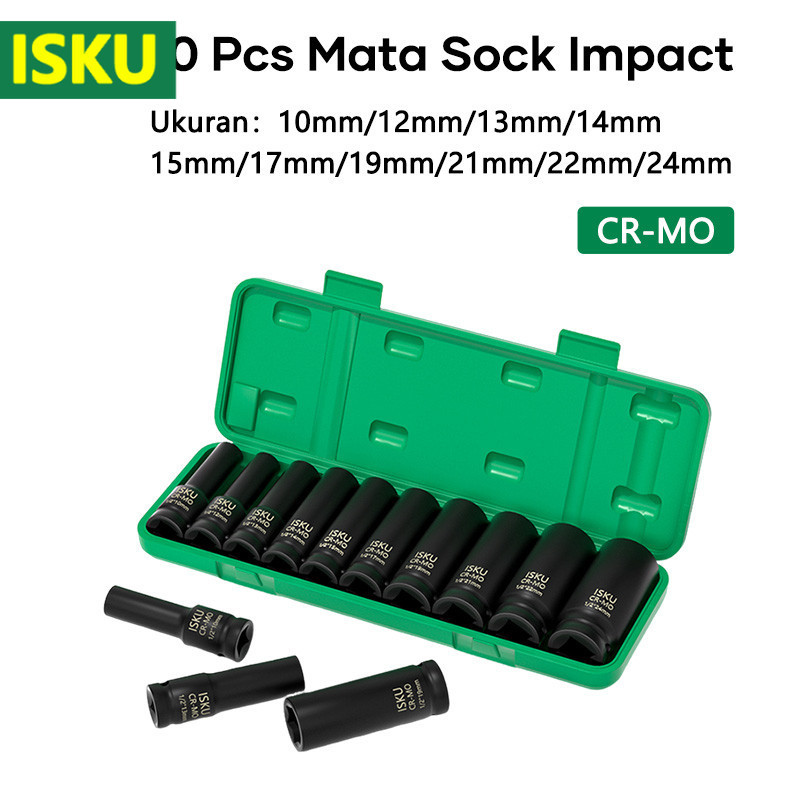 Jual ISKU Kunci Socket Extention Impact 10Pcs Bahan Cr-Mo | Shopee Indonesia