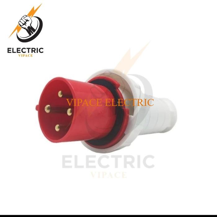 Jual Stop Kontak Industrial 3phase Socket Plug 4Pin 63A male | Shopee ...