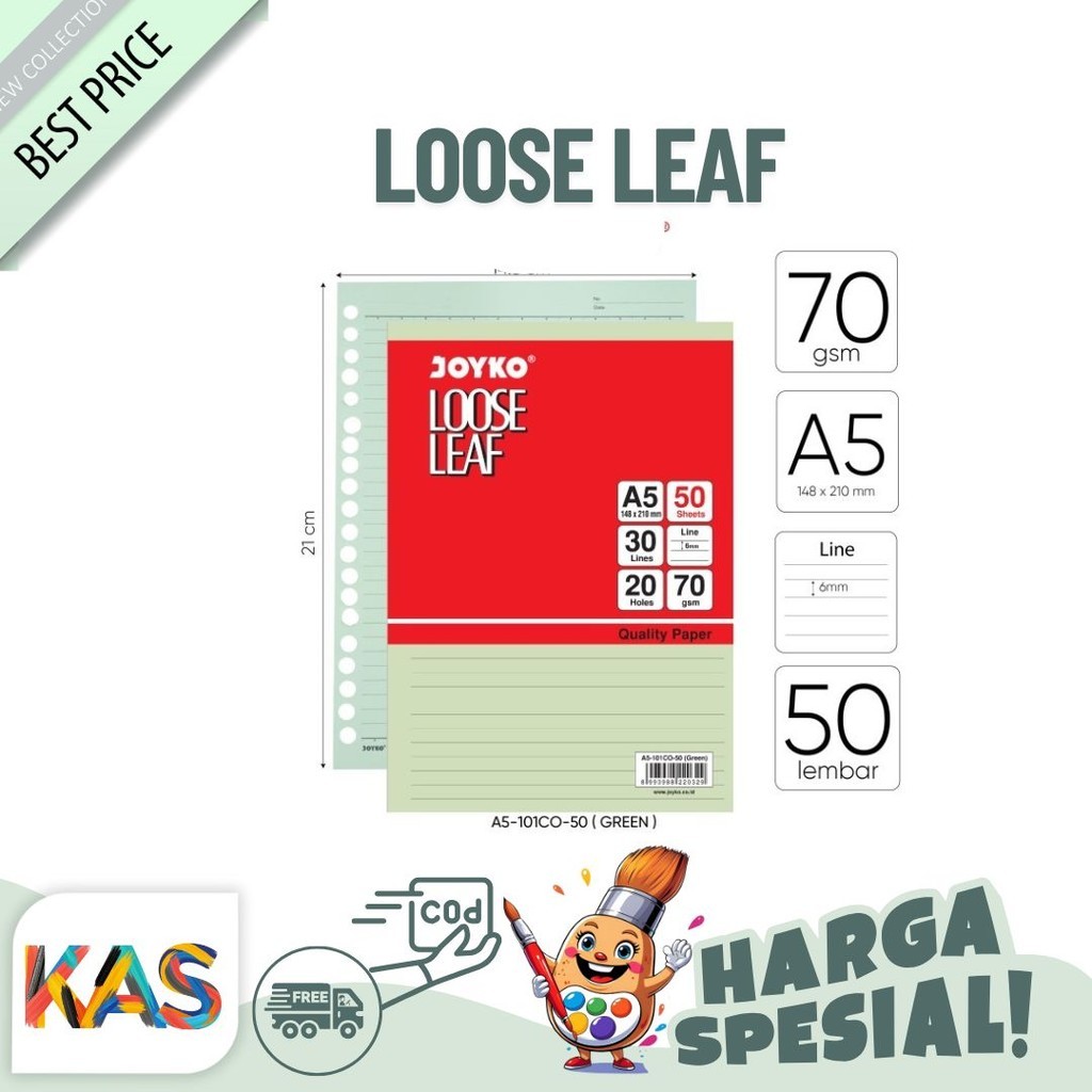 Jual Loose Leaf Color JOYKO A5 50 Lembar Isi Kertas File Binder A5 Refil- Satuan | Shopee Indonesia