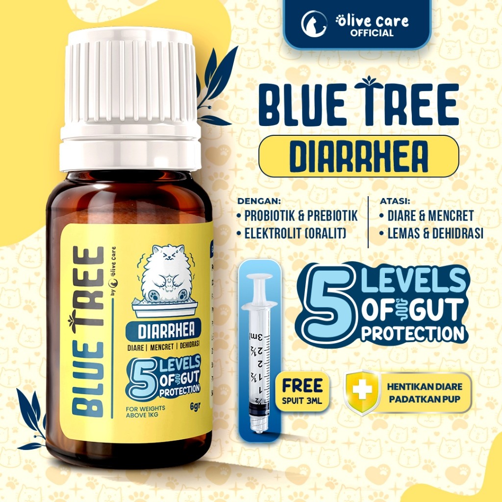 Jual Olive Care Vitamin Obat Kucing BLUE TREE Diarrhea (Diare) dengan 5 ...