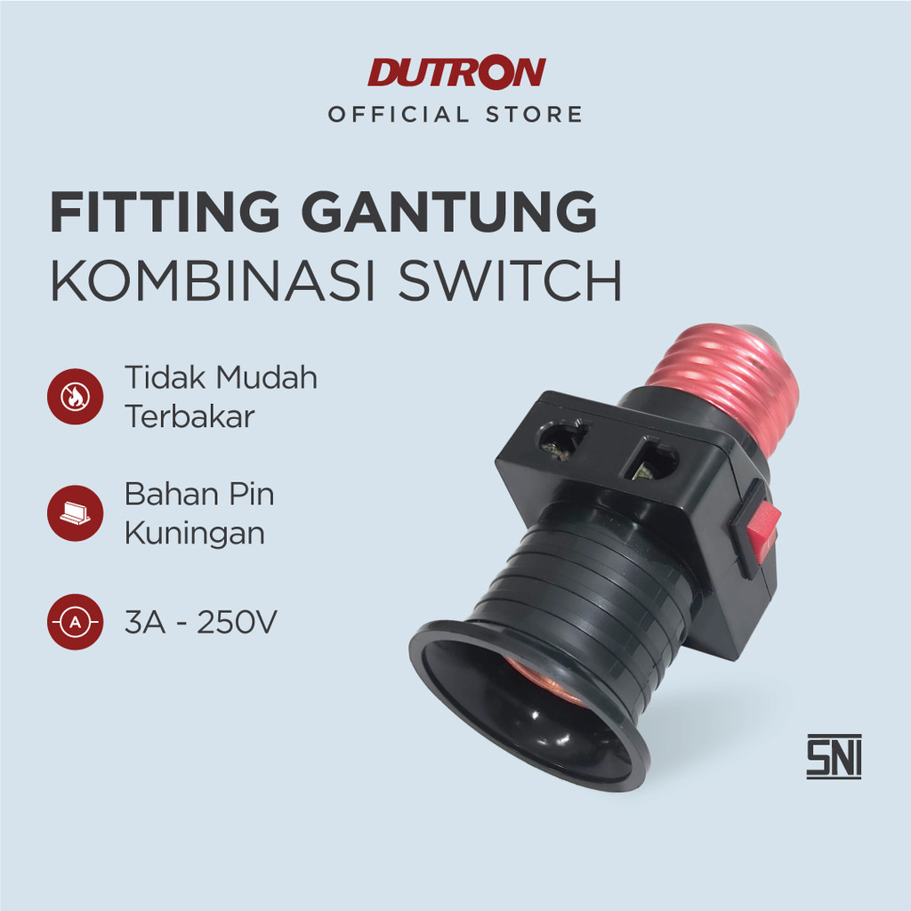Jual DUTRON Fitting Lampu Kombinasi + Saklar / Fitting Gantung Kombinasi Switch | Shopee Indonesia