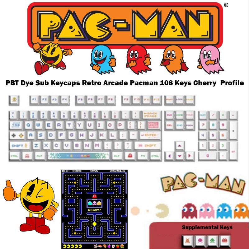 Jual PBT Dye Sub Pacman Keycaps 108 Keys OEM Profile | Shopee Indonesia