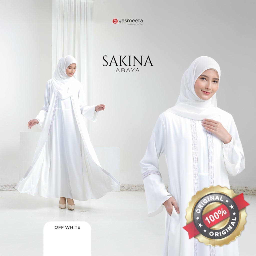 Jual YASMEERA gamis Abaya Sakina Abaya Haji Umroh Dress Kekinian Putih White Hitam Black Taupe ...