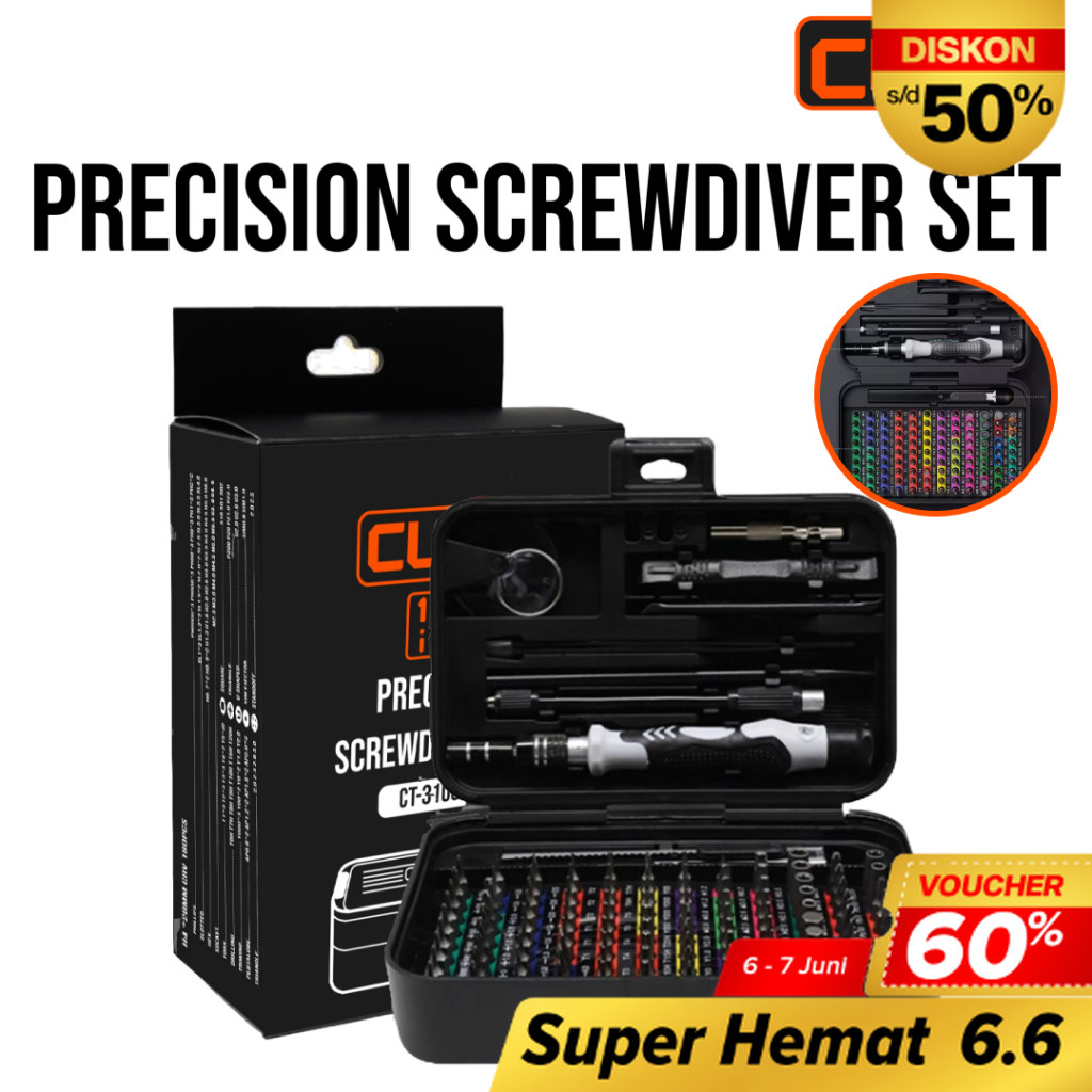 Jual CUTA Obeng Set 132 In 1 Obeng Magnetic Hp Laptop Macbook Komputer ...