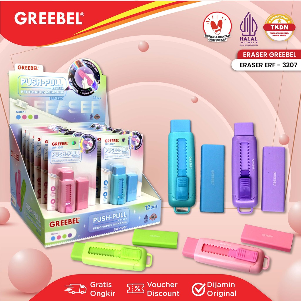 Jual GREEBEL Eraser Mechanical Refill / Hapusan Mekanik Blister Anak ...