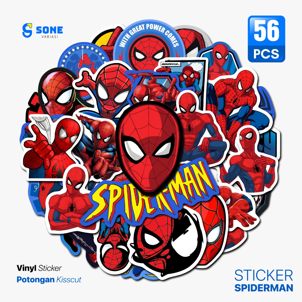 Jual Sticker Spiderman Superhero Paper Vinyl Waterproof Sticker Buku ...