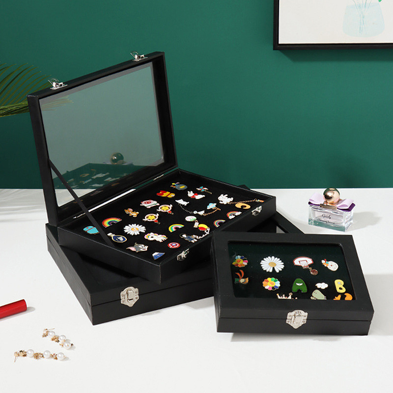 Jual Pin Medal Display Case Badge Storage Box Transparent Dustproof Pin ...