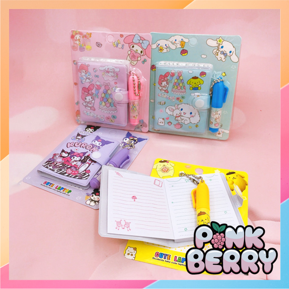 Jual PINK BERRY S6146 Set Memo Diary Motif Mini Klip Cute Mini Note ...