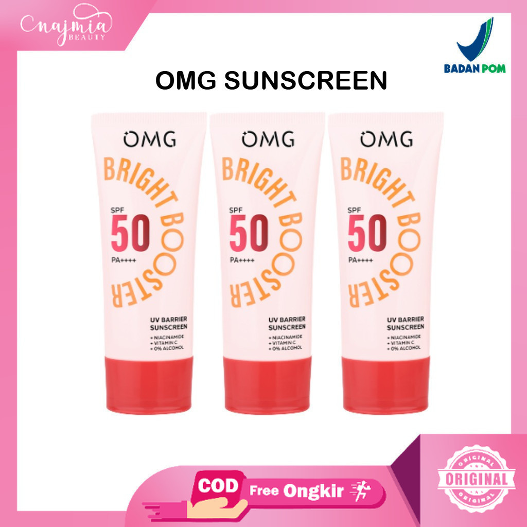 Jual Najmia (Beli 2 lbh murah) OMG Oh My Glow Bright Booster UV Barrier Sunscreen SPF 50 PA ...