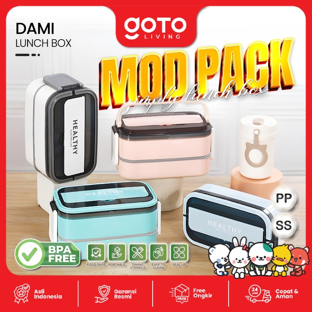 Jual Goto Dami Lunch Box Tempat Makan Stainless Kotak Bekal Anti Tumpah ...