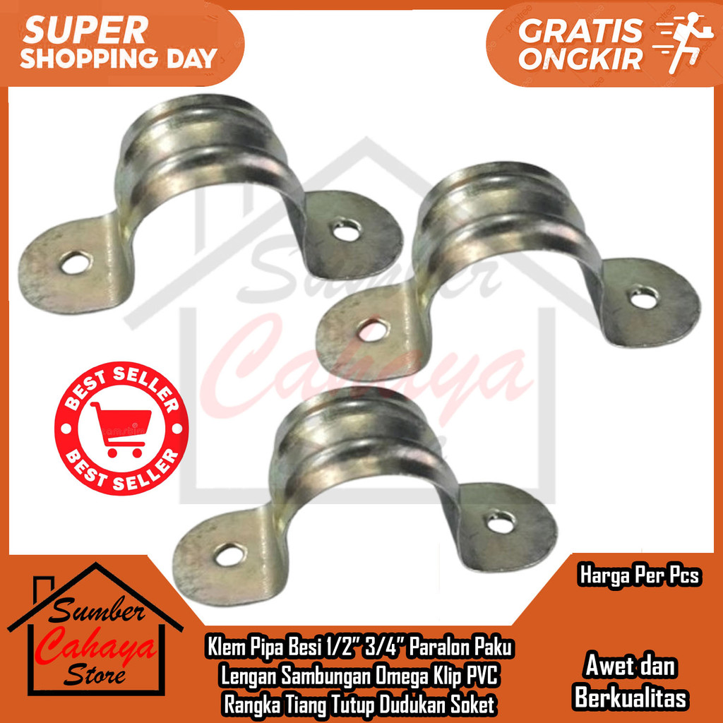 Jual Tiang Rel Lubang Pipa Rangka Klip Pancang Penjepit Paralon Alur ...
