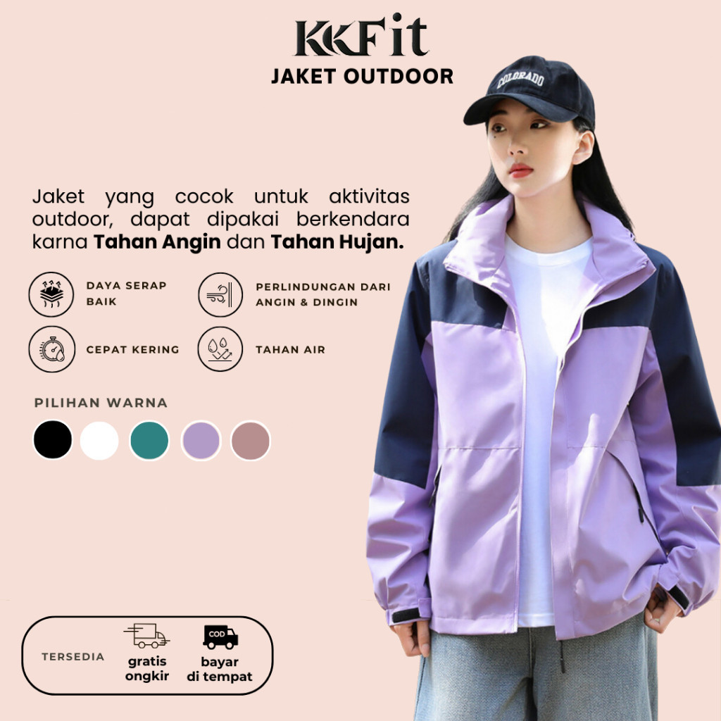 Jual KKFIT Jaket Outdoor Gunung Anti Air Wanita Windbreaker Outdoor 100 ...