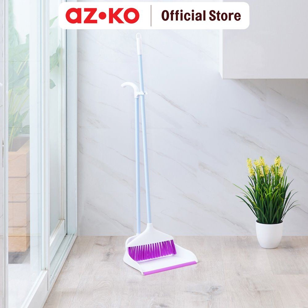 Jual AZKO Sapu Dan Pengki - Ungu Putih Floor Cleaner Set Sapu Dan ...