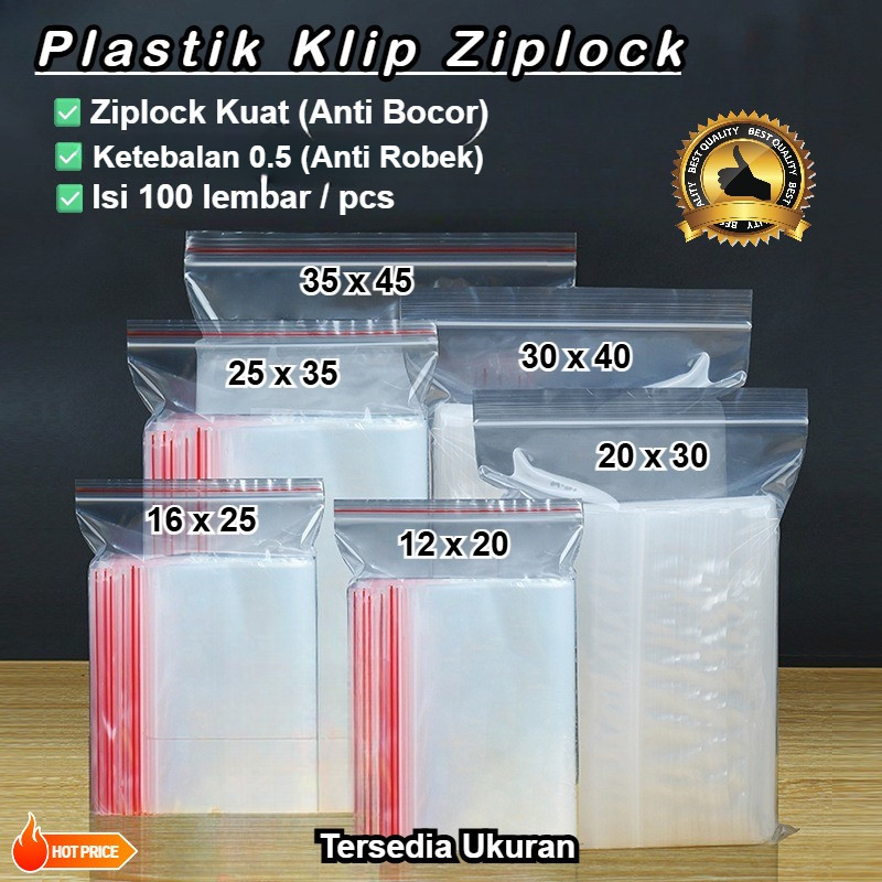 Jual Plastik Klip Ziplock Besar Bening Tebal 0.5| Anti Bocor & Anti ...