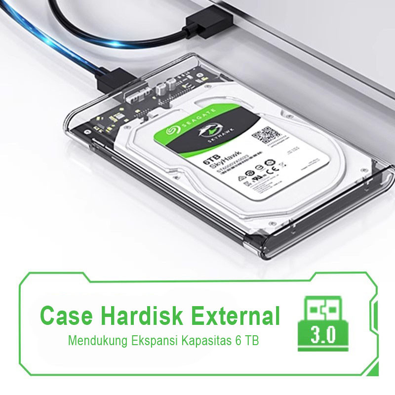 Jual Casing Hard Disk Transparent USB 3.0 SATA 2.5 Inch Enclosure External / HDD SSD casing ...