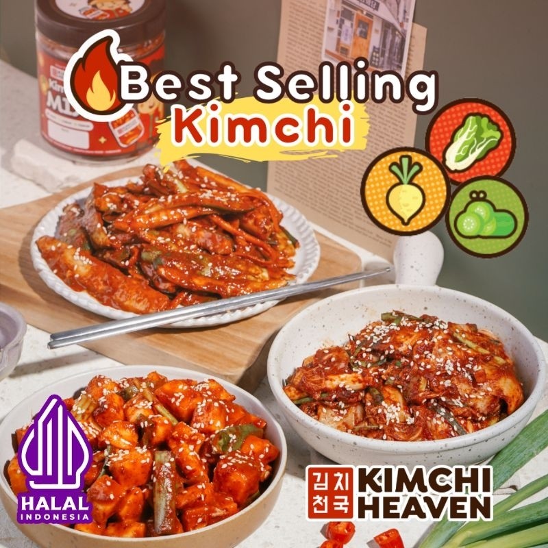 Jual 400g Fresh Korean Kimchi in Jar Halal (Sawi / Lobak /Timun / Mix ...