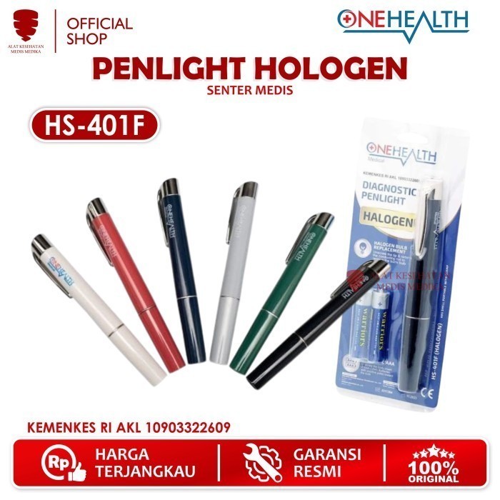 Jual Penlight Halogen OneHealth HS-401F Senter Medis Lampu Kuning Cek ...