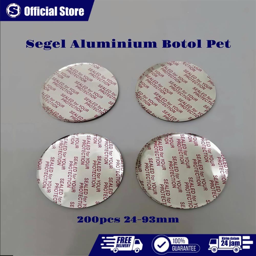 Jual 200Pcs Seal Aluminium Botol Sambal Sambel Plastik PET 24-93mm ...