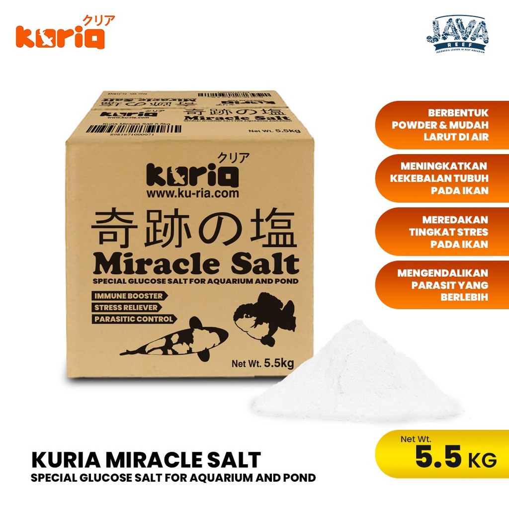 Jual Kuria Miracle Salt 5,5Kg Garam Pond Kolam Ikan koi koki predator ...