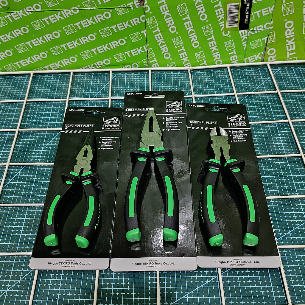 Jual Tekipo Tang Set 3 Pcs / Tang Kombinasi 7 Inch + Tang Potong 6 Inch ...