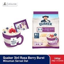 Jual Quaker oat sereal 3in1, 240g (30g x 8 sachet) | Shopee Indonesia