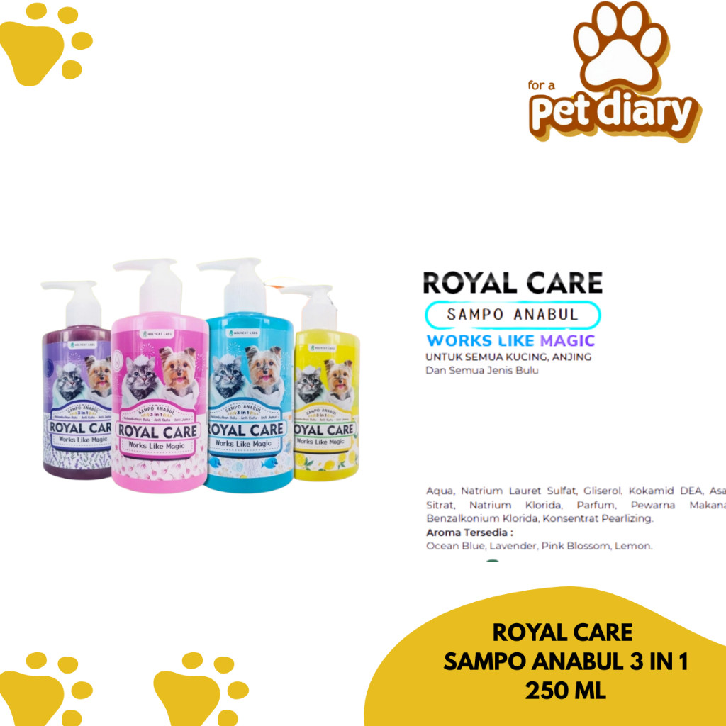 Jual ROYAL CARE SHAMPOO KUCING DAN ANJING 3 IN 1 250 ML | Shopee Indonesia