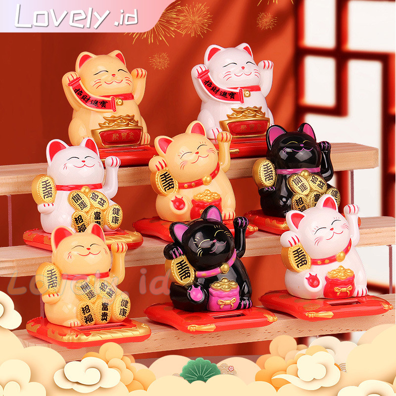 Jual Lucky Cat Maneki Neko Fortune Home Decoration Ornaments/Solar ...