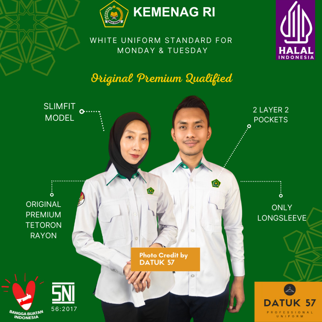 Jual Original Resmi Tetoron Rayon Premium by Datuk 57 : Seragam Kemeja ...