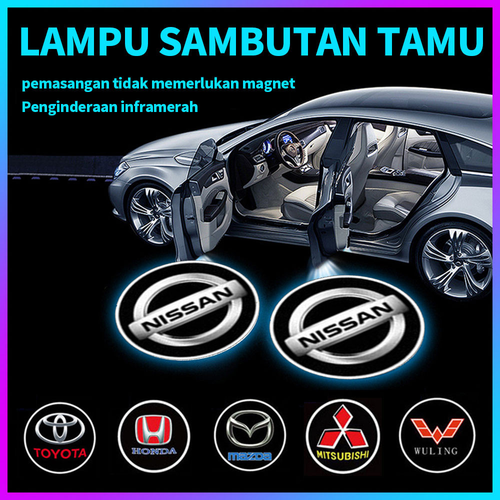 Jual 2pcs / 1SET Lampu LED Pintu Mobil Wireless Logo Merk Mobil Lampu ...