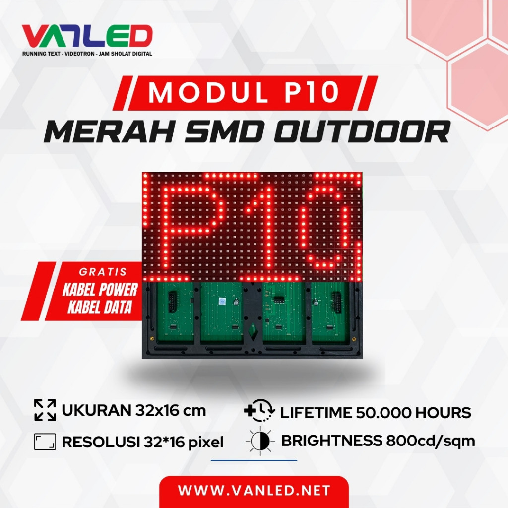 Jual Panel Modul Module Runnging Text P10 SMD Merah Putih Hijau Kuning Biru | Shopee Indonesia