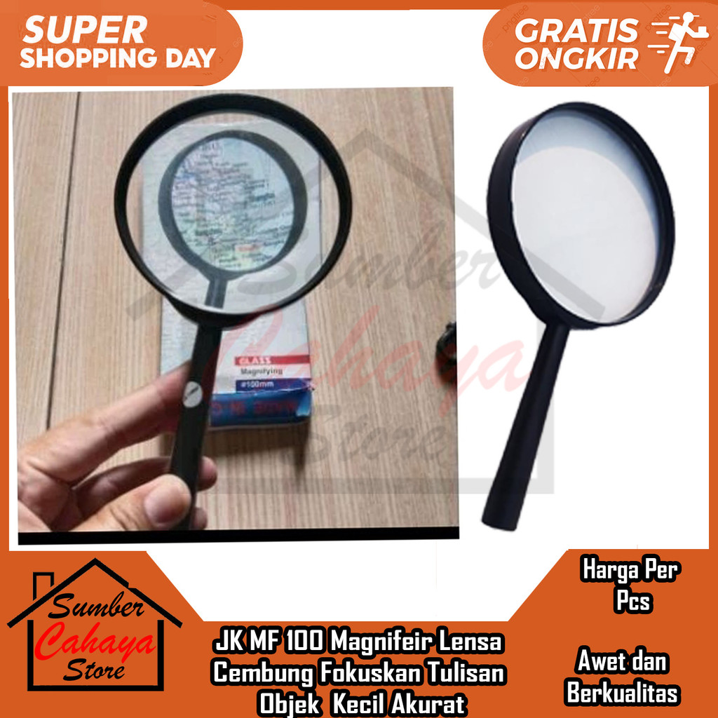 Jual JK MF 100 Kaca Pembesar Lensa Cembung Amati Lihat Benda Kecil ...