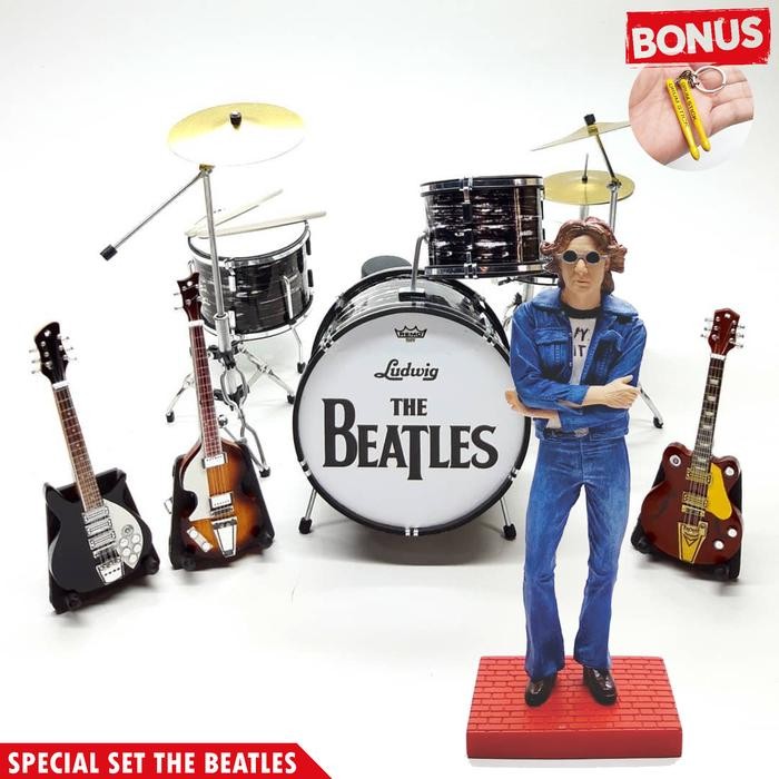 Jual Miniatur set the Beatles plus action figure john Lennon The ...