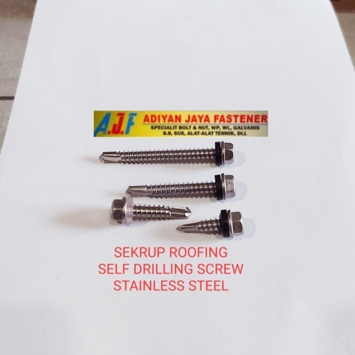 Jual Baut Roofing Stainless 410/ Baut Drilling #12X65 / #12-14X21/2 ...