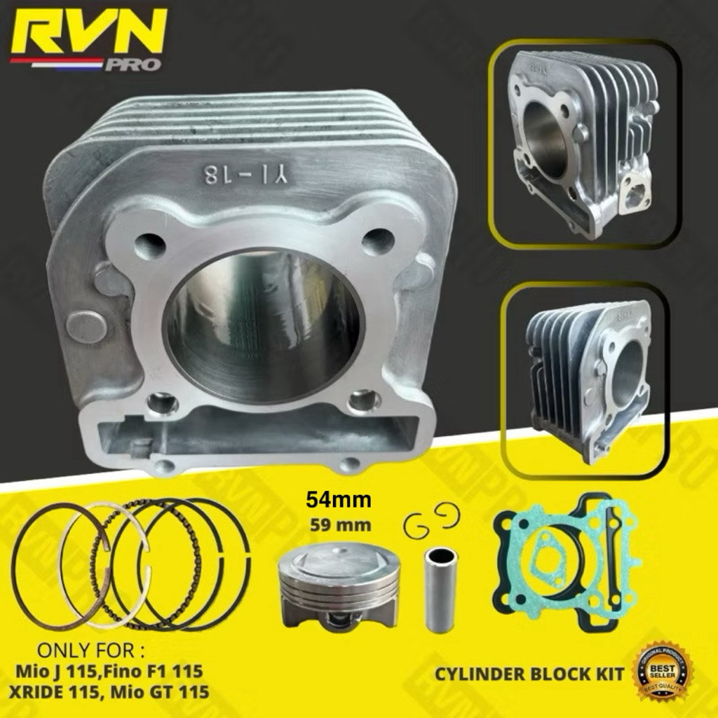 Jual RVN CYLINDER BLOK SEHER BORING KOMPLIT BORE UP MIO J FINO F1 115 XRIDE 115 GT 115 JUPITER ...