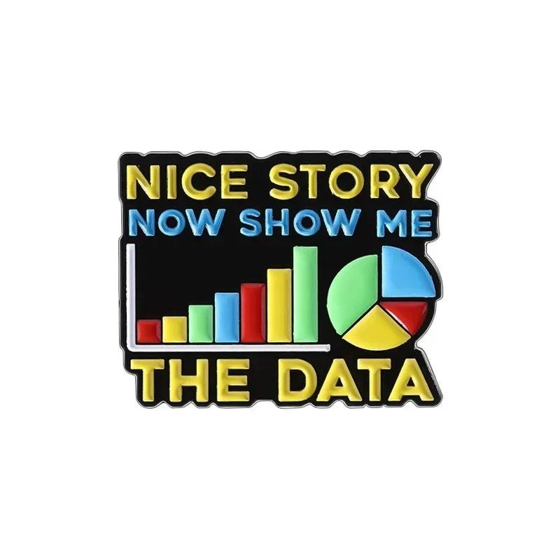 Jual Column Chart of Data Enamel Metal Pins Custom Nice Story Now Show ...
