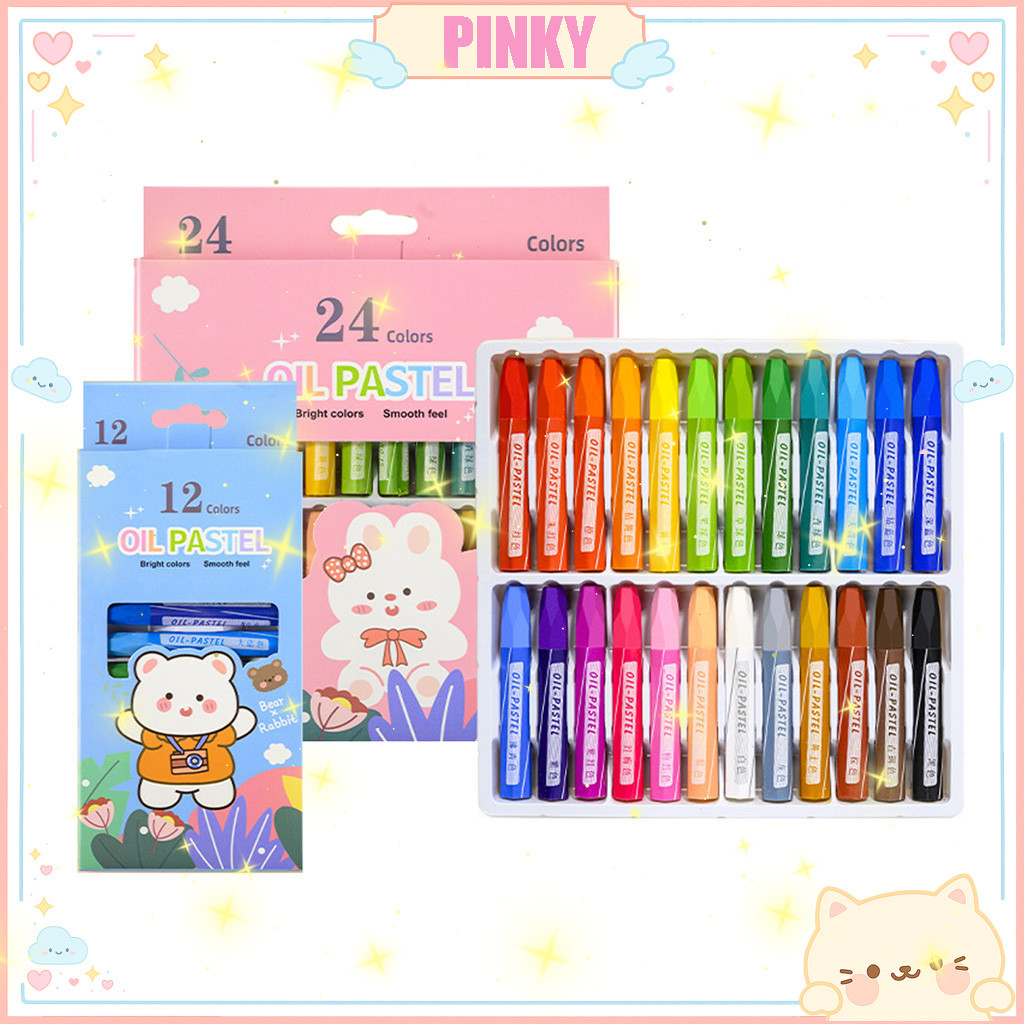 Jual CRAYON OIL PASTEL ISI 12 DAN 24 WARNA UNTUK MEWARNAI DAN AMAN ...