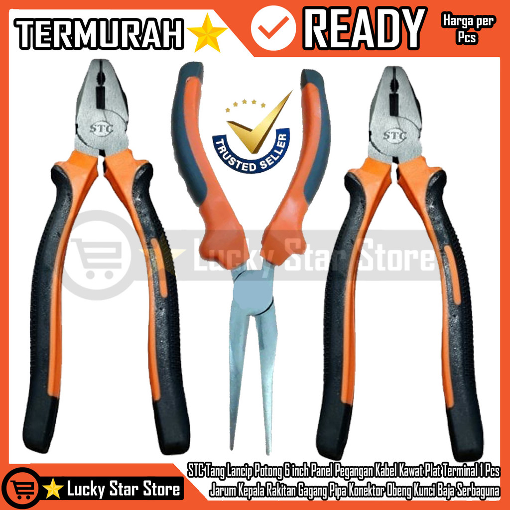 Jual STC Tang Lancip Potong 6 Inch Panel Pegangan Kabel Kawat Plat ...