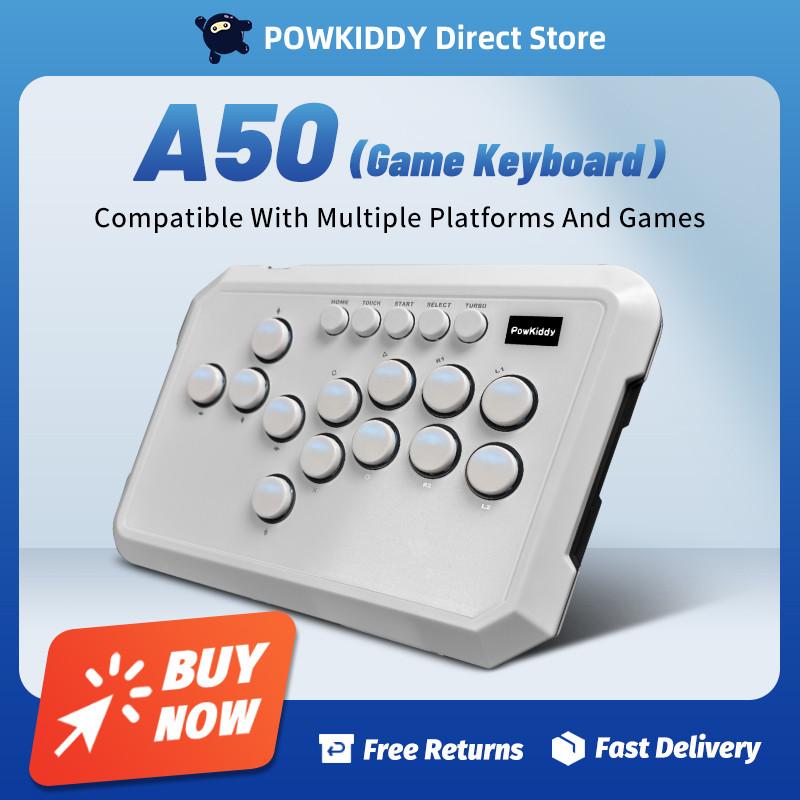 Jual POWKIDDY Fightstick Keyboar A50 Hitbox Controller Button Rim ...