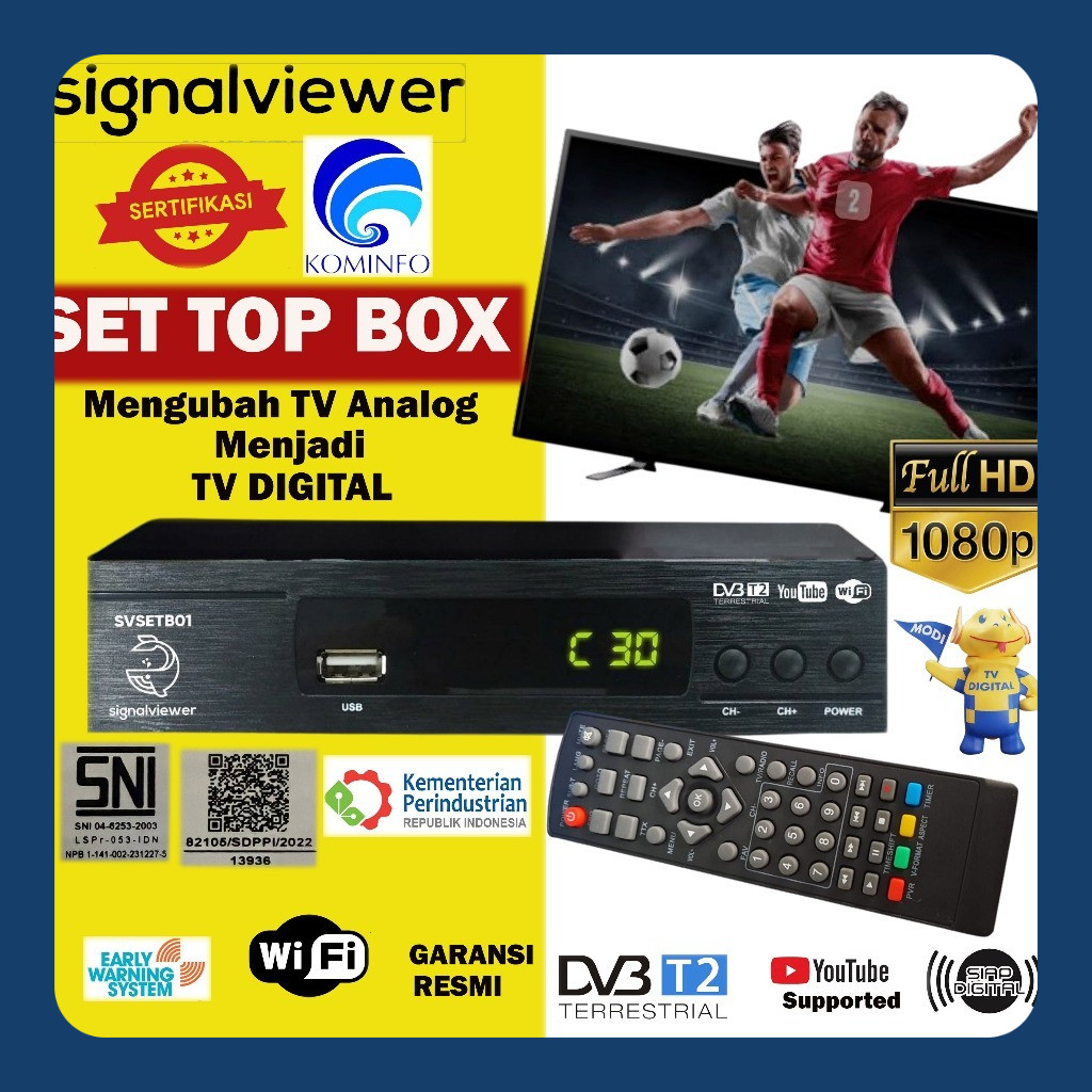 Jual Set Top Box STB TV Digital Signal Viewer Receiver Penerima Sinyal Digital DVB T2 SNI ...