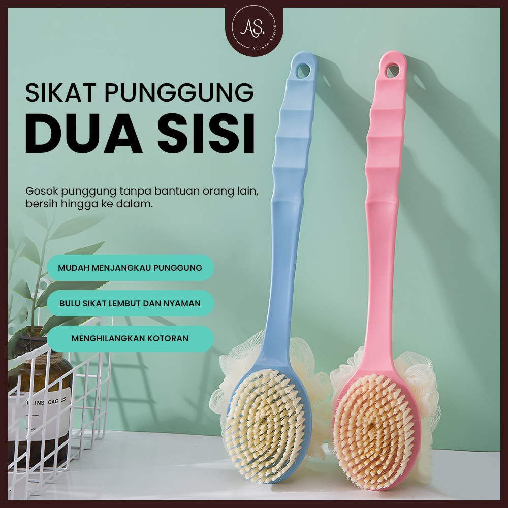 Jual AS Sikat Mandi Penggosok Punggung Dua Sisi Shower Puff | Shopee ...