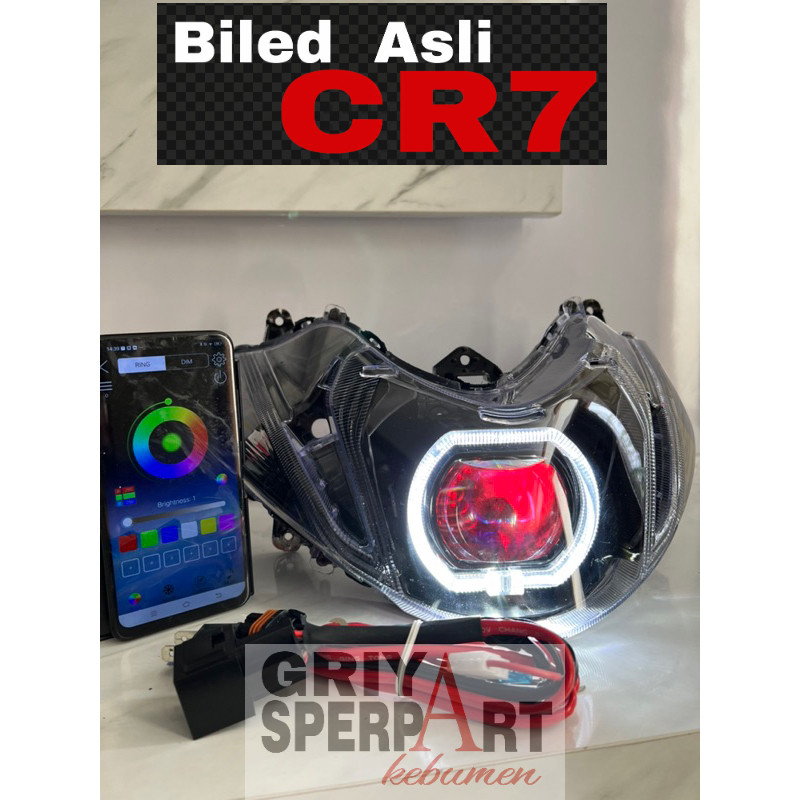 Jual Lampu depan mio m3 custome Biled Asli projector CR7 Devil RGB ...
