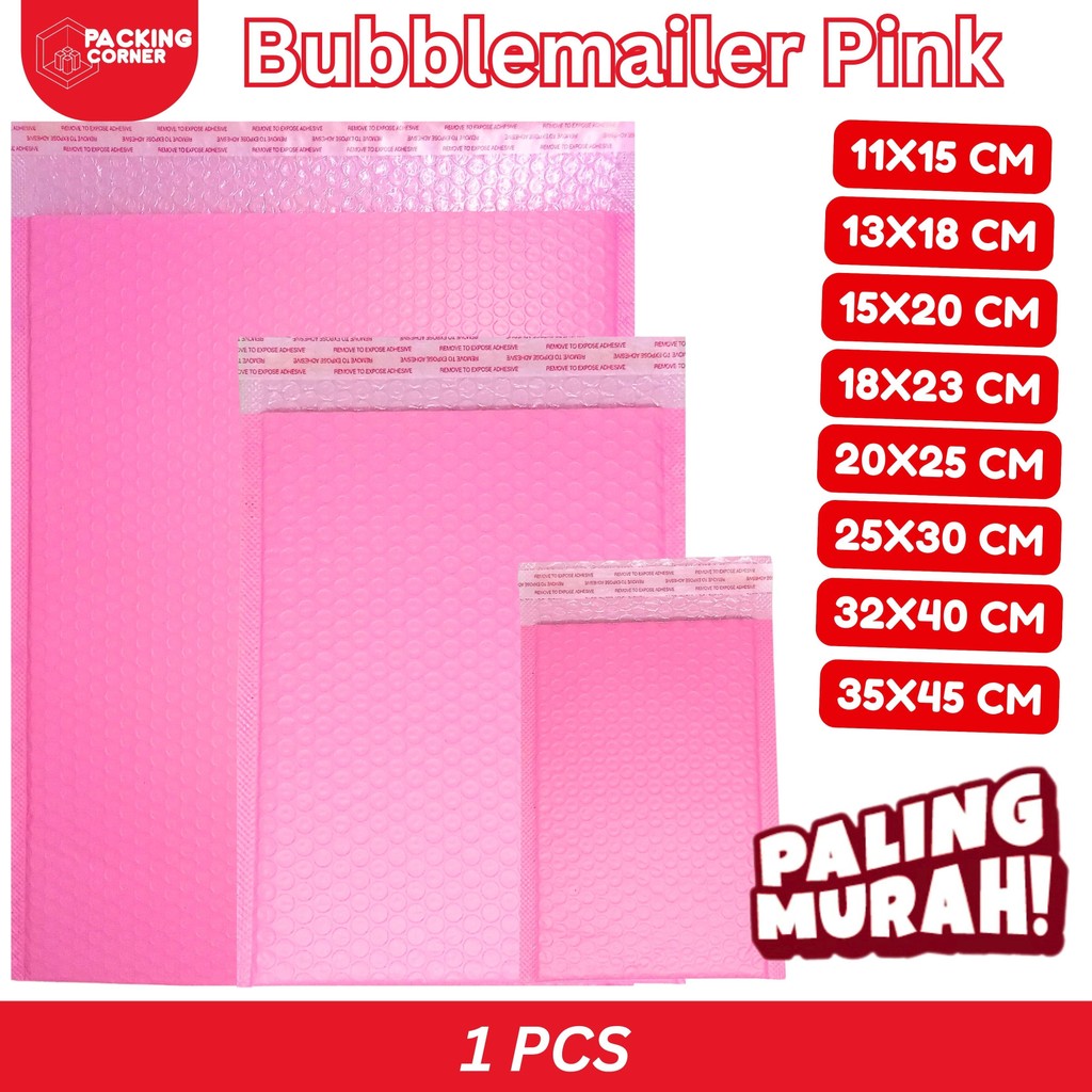 Jual Amplop Bubble Mailer Pink Polybubble Bag Bubblemailer Packing Online Shop | Shopee Indonesia