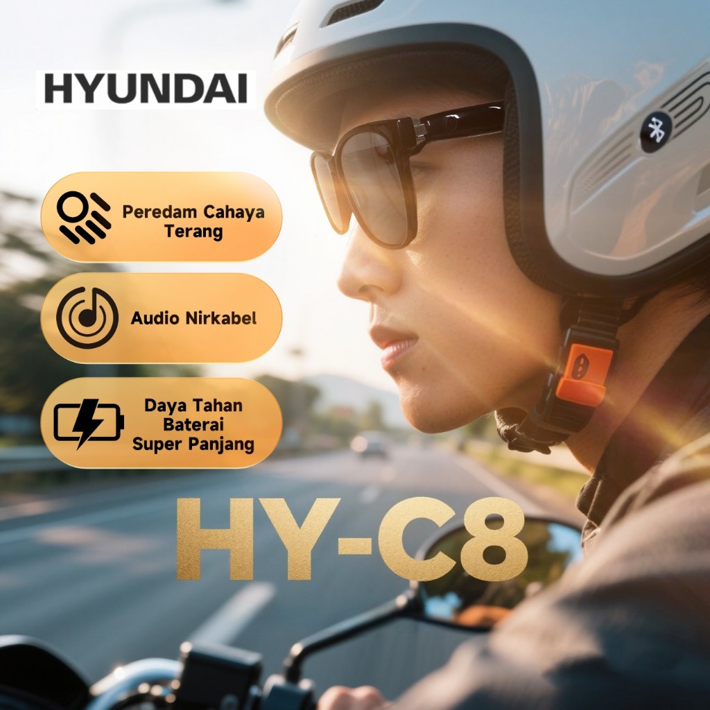 Jual Hyundai C8 Smart Kacamata Bluetooth Headset - Teknologi V5.4 Baterai 24 Jam & HD Call Hands ...