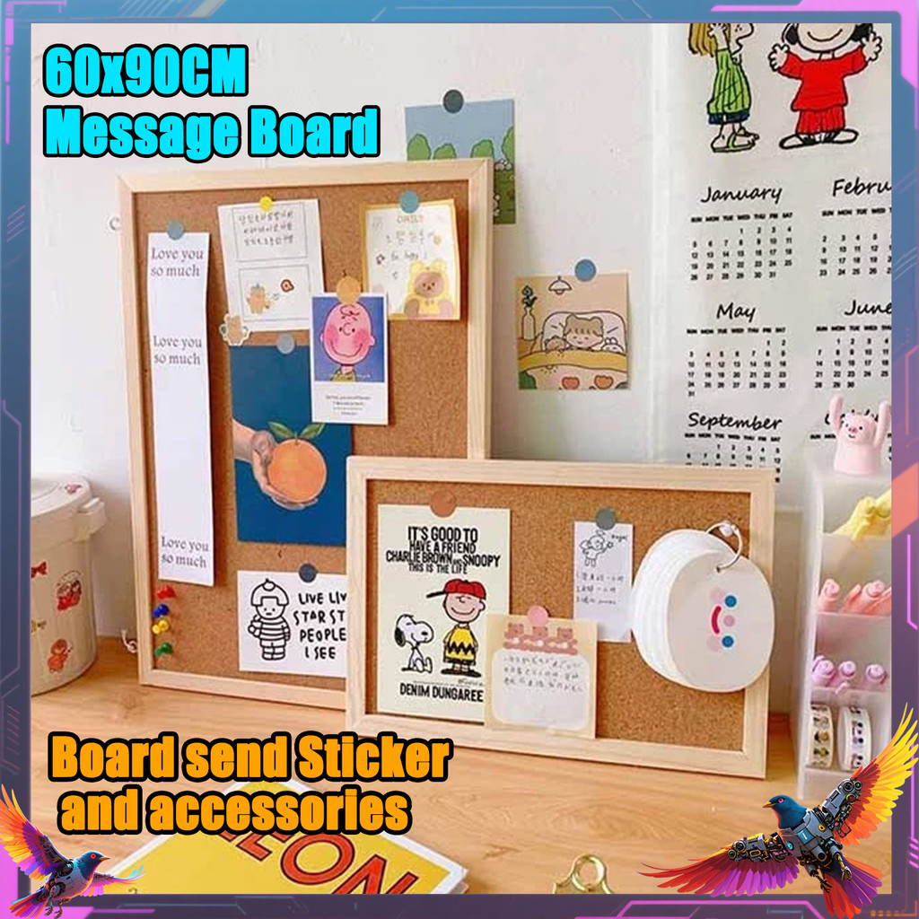 Jual 60x90CM Message Board-Board Send Sticker and Accessories-Cork ...