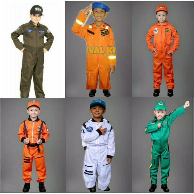 Jual FREE ONGKIR Baju Kostum Profesi ASTRONOT, PILOT, BASARNAS ANAK ...