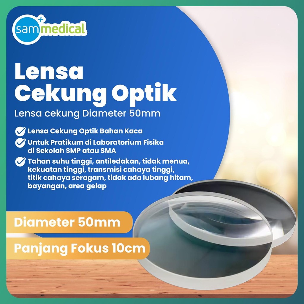 Jual Lensa Cekung / Lensa Bikonkaf / Biconcave Lens / Lensa Negatif ...