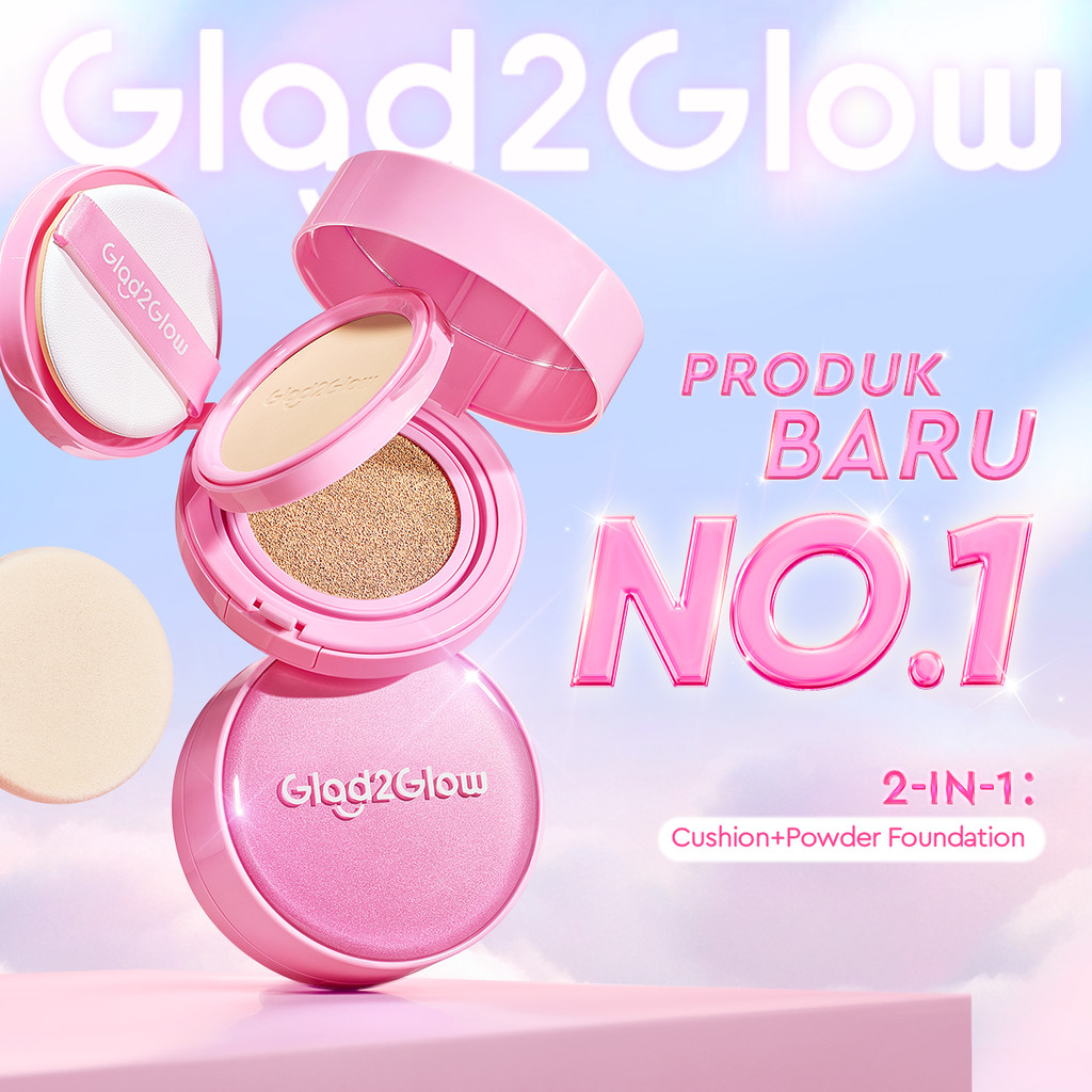 Jual [ 100%ORI ]Glad2Glow 2in1 Perfect Pair Cushion Powder Foundation ...
